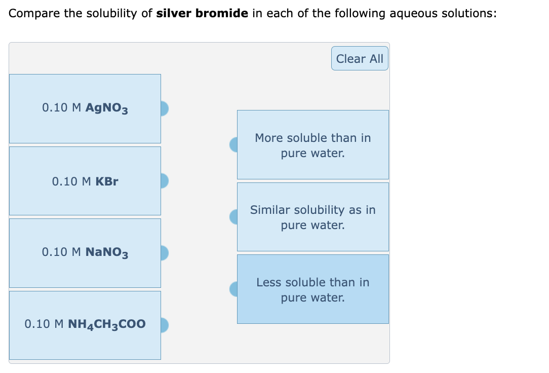 Solved Compare the solubility of silver chloride in each of | Chegg.com