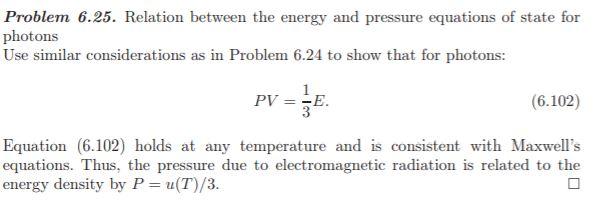 Solved Problem 6.25. Relation between the energy and | Chegg.com