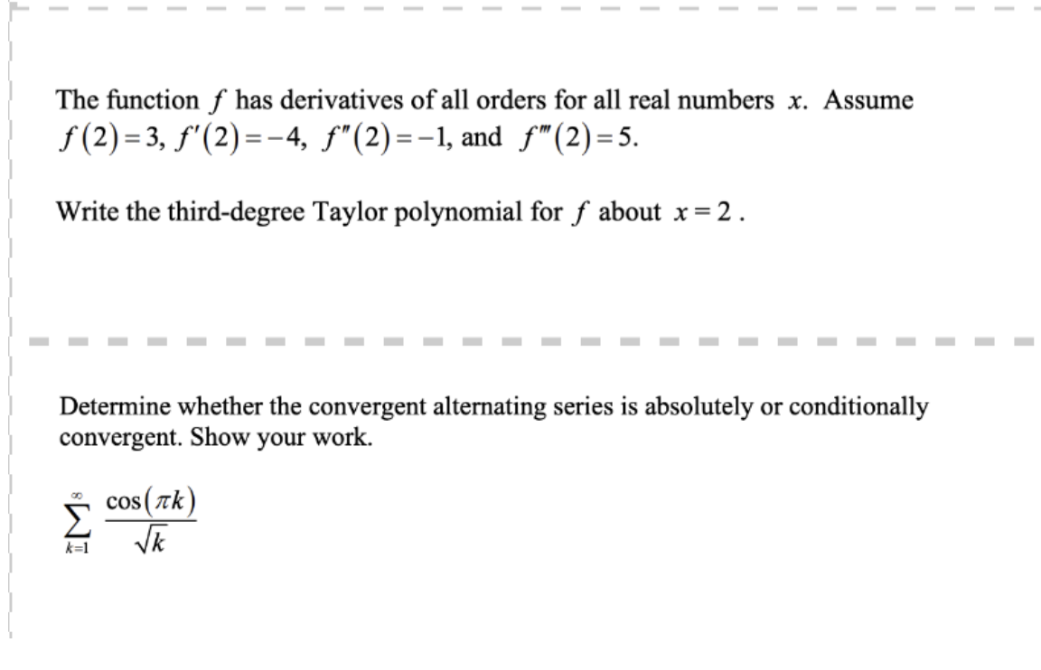 Solved The function f has derivatives of all orders for all | Chegg.com