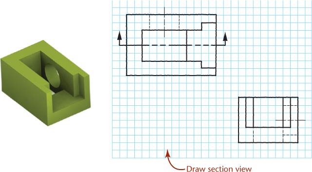 Solved -Draw section view | Chegg.com