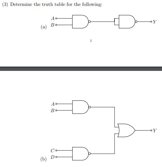 Solved (3) Determine the truth table for the following: | Chegg.com