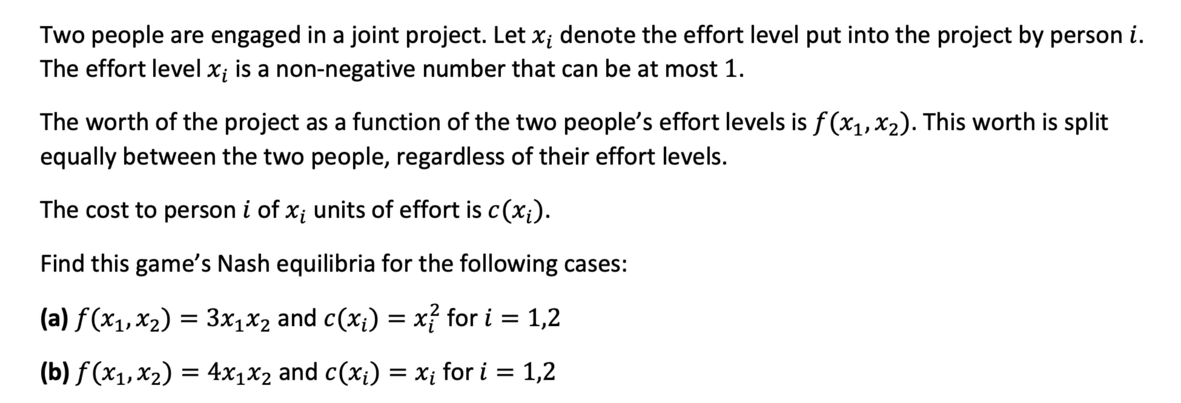 Solved Two people are engaged in a joint project. Let xi | Chegg.com