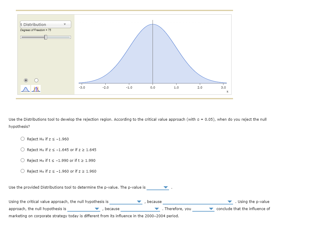 Solved If the null hypothesis is true, the sampling | Chegg.com