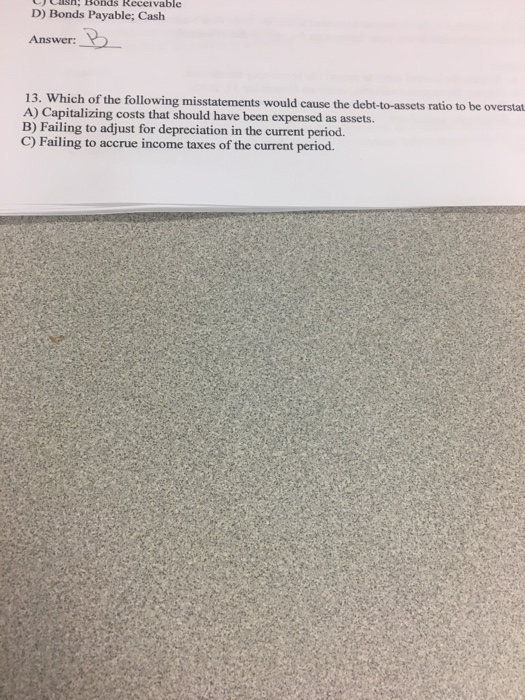 , Bonds Receivable D) Bonds Payable; Cash Answer: 13. | Chegg.com