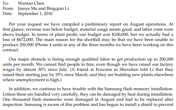 Solved In August 2010, Wentao Chen, manager of Danshui Plant | Chegg.com