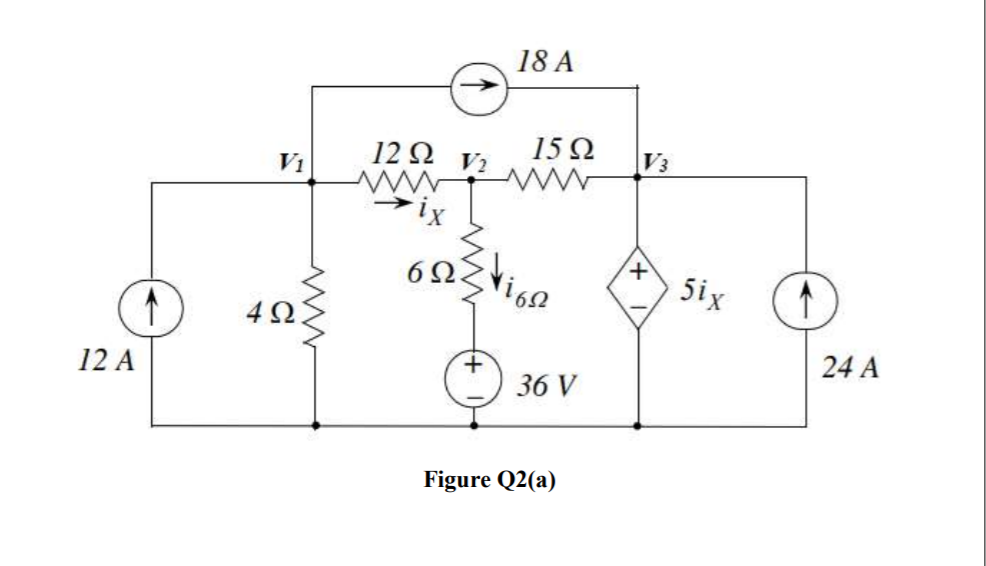 Solved Q2 (a) Evaluate the node voltages V1, V2 and V3 for | Chegg.com