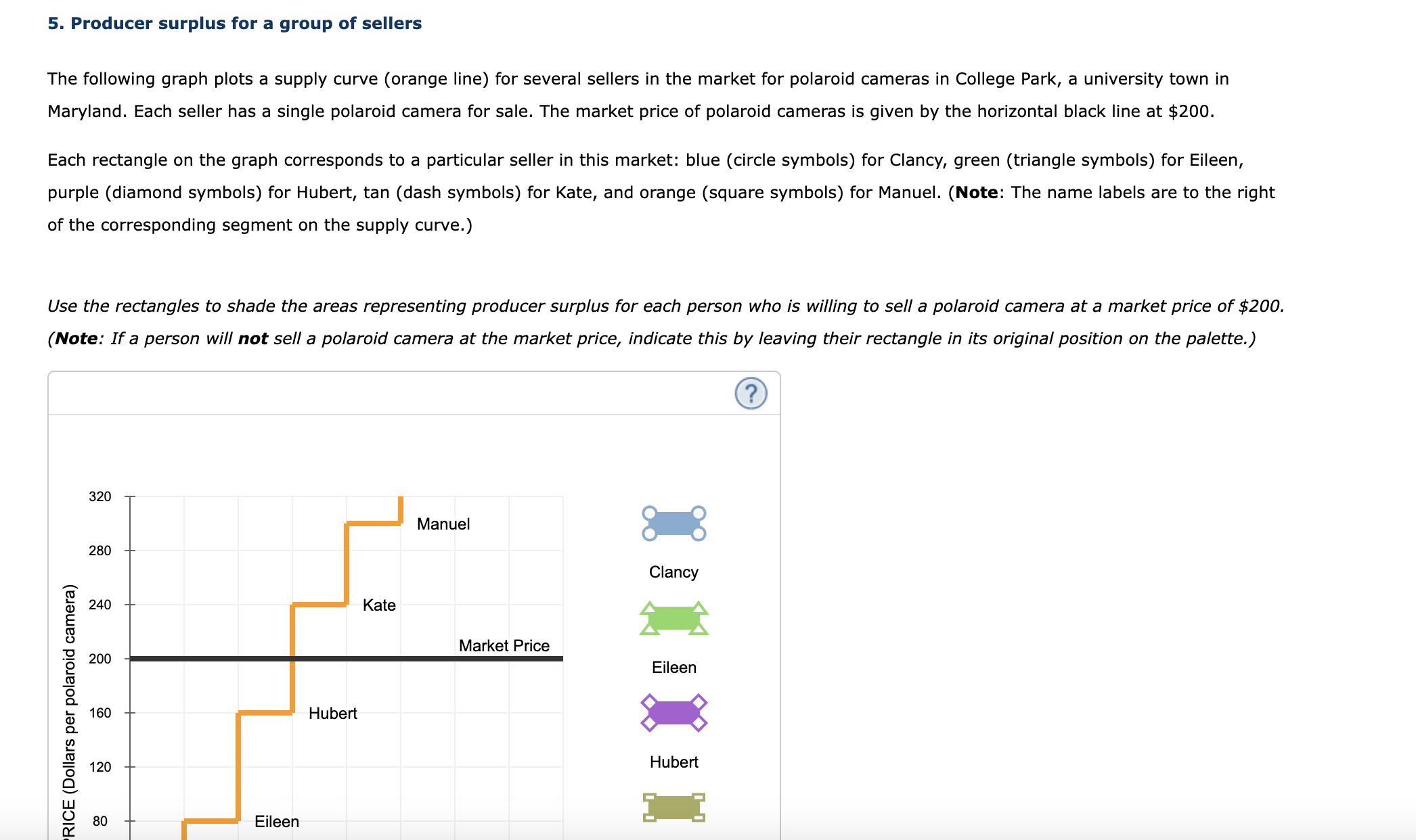 Solved 5. Producer surplus for a group of sellers The | Chegg.com
