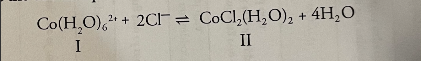 Solved Co(H2O)62+ + 2C1 = CoCl2(H2O)2 + 4H2O I II Why is | Chegg.com