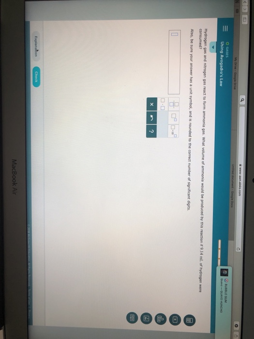 Solved hydrogen gas and nitrogen gas react to form ammonia | Chegg.com