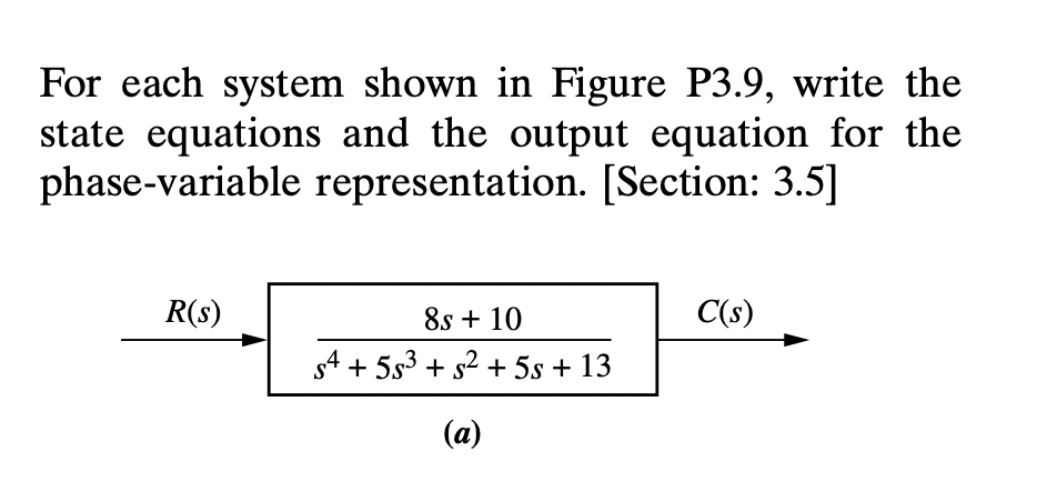 Solved For each system shown in Figure P3.9, write the state | Chegg.com