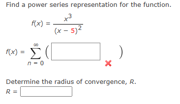 Solved Find a power series representation for the function. | Chegg.com
