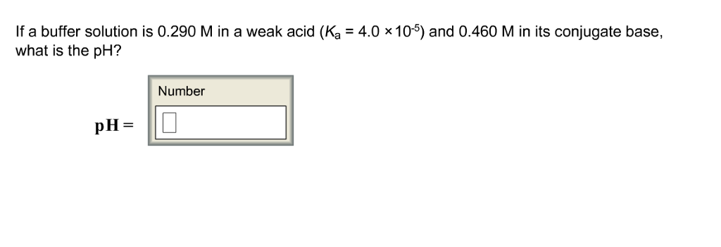 Solved lf a buffer solution is 0.290 M in a weak acid (Ka = | Chegg.com