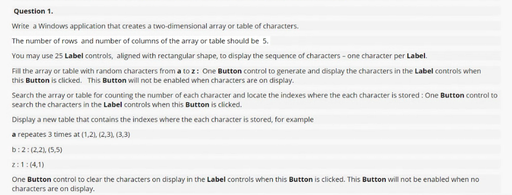 Solved Question 1. Write a Windows application that creates | Chegg.com
