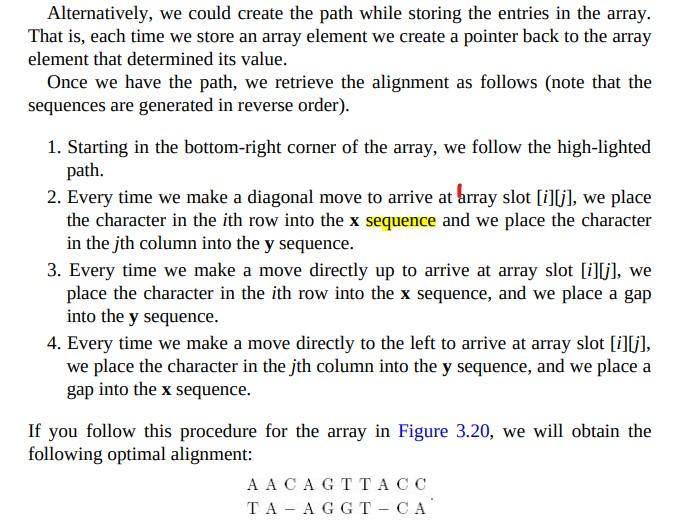 Solved Implement a class Dna Alignment with the following | Chegg.com