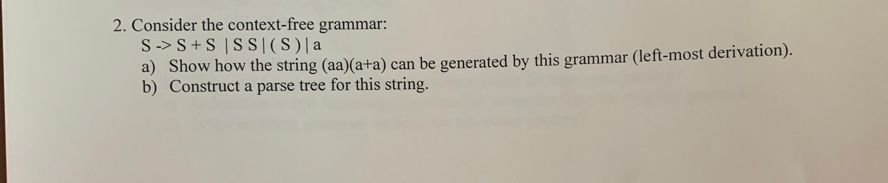 Solved 2. Check the following grammar: E-> E+T|E-T | Chegg.com