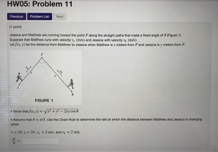 Solved HW05: Problem 11 Previous Problem List Next (1 point) | Chegg.com