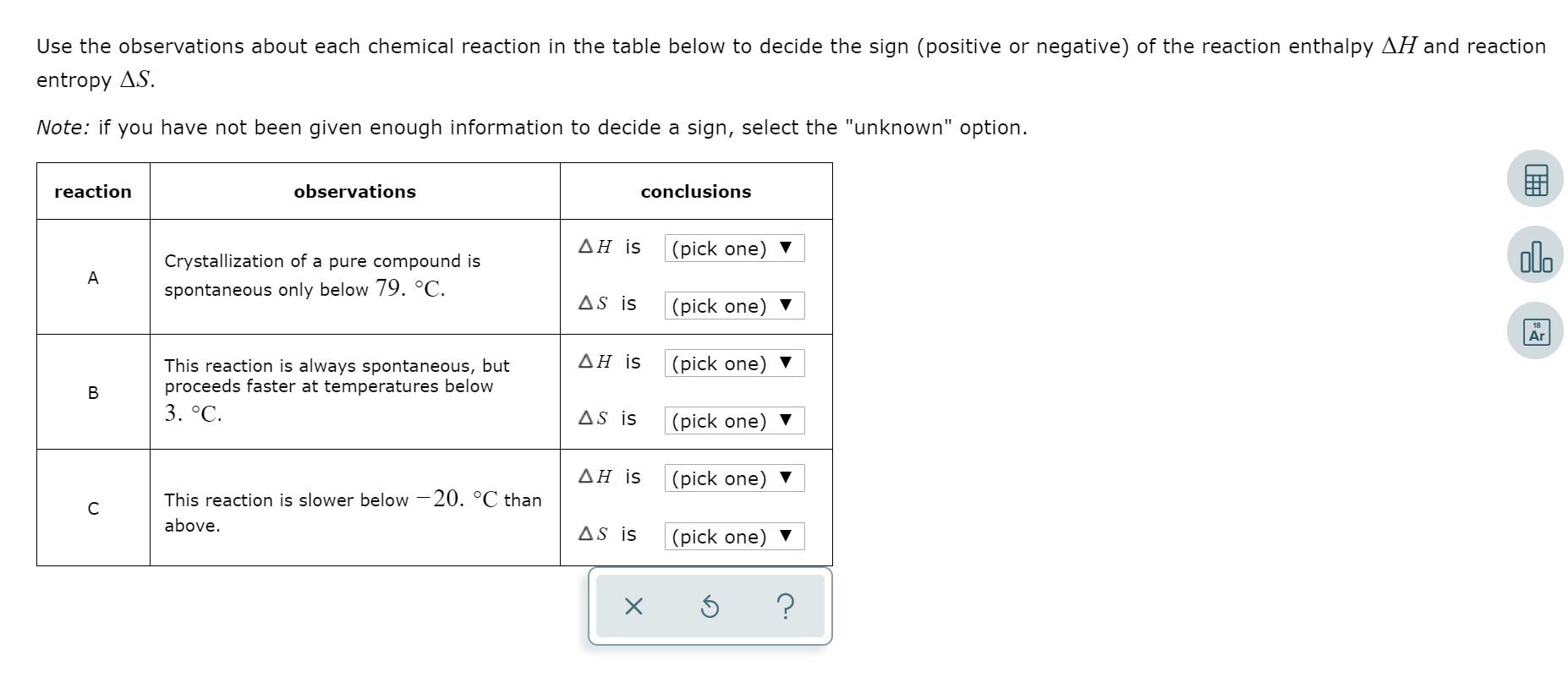 Solved Use the observations about each chemical reaction in | Chegg.com