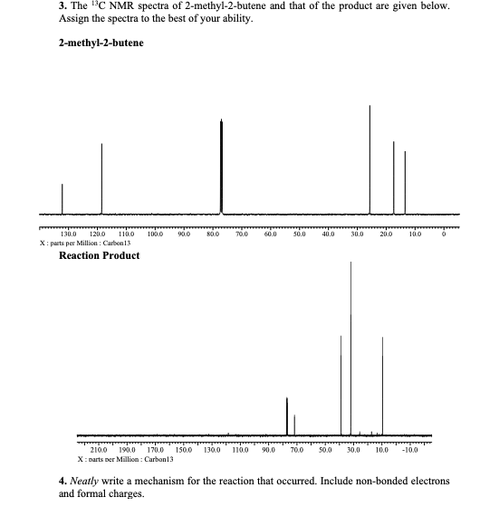 Solved 3. The 'C NMR spectra of 2-methyl-2-butene and that | Chegg.com