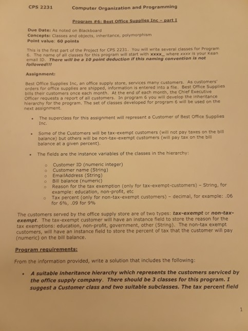 Solved CPS 2231 Computer Organization and Programming Due | Chegg.com