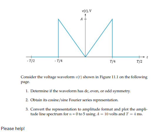 Solved Consider The Voltage Waveform V T Shown In Figure