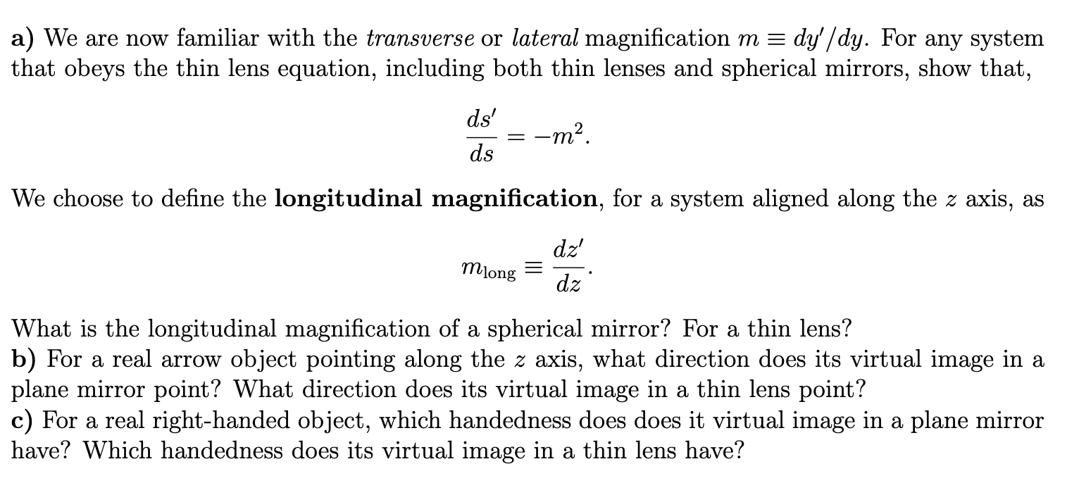 Solved a) We are now familiar with the transverse or lateral | Chegg.com
