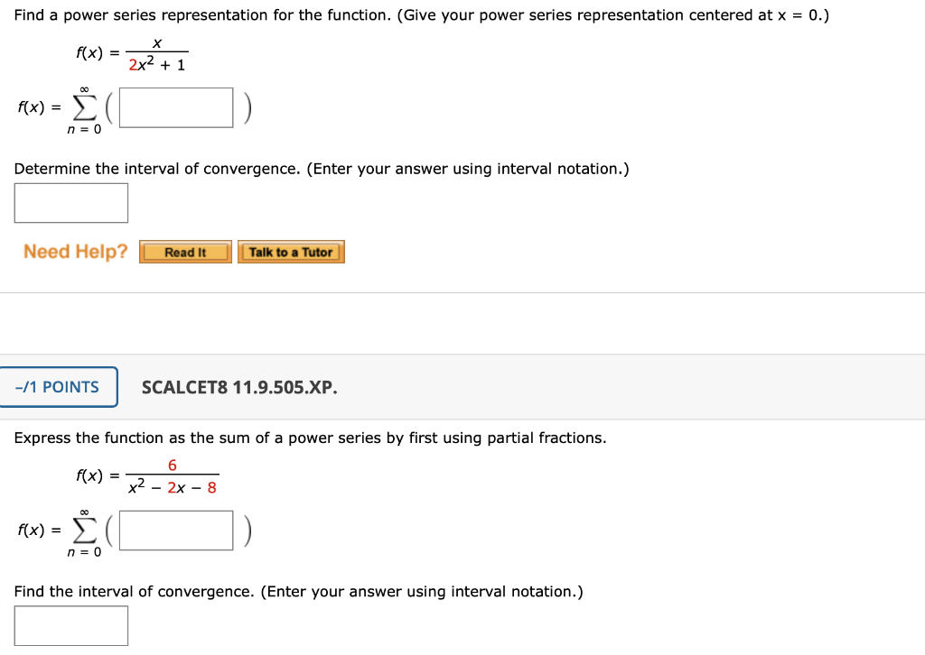 Solved Find A Power Series Representation For The Function