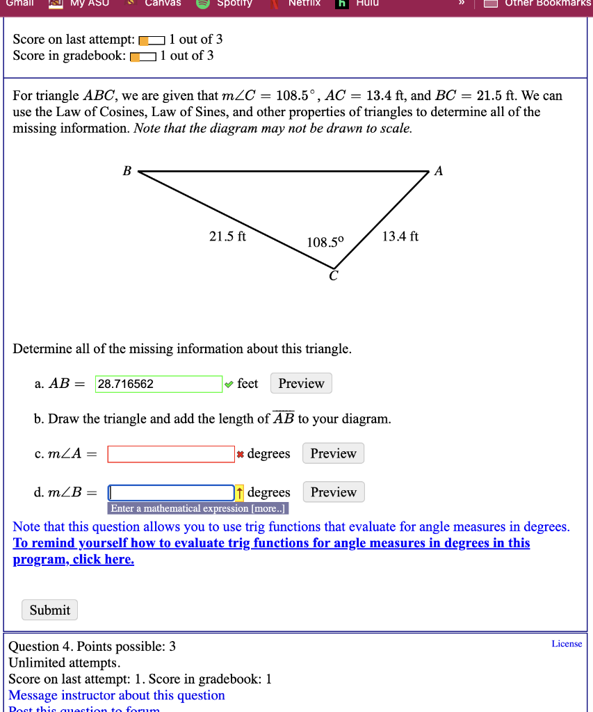 Solved Score on last attempt: 1 out of 3 Score in gradebook: | Chegg.com