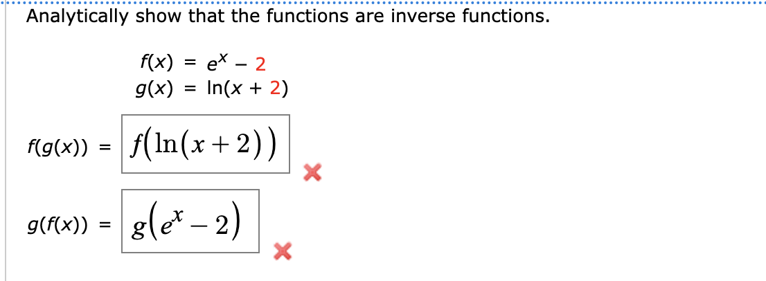 Solved Analytically show that the functions are inverse | Chegg.com
