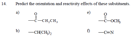 Predict The Orientation And Reactivity Effects Of