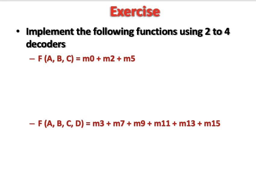 Exercise Implement the following functions using 2 to | Chegg.com