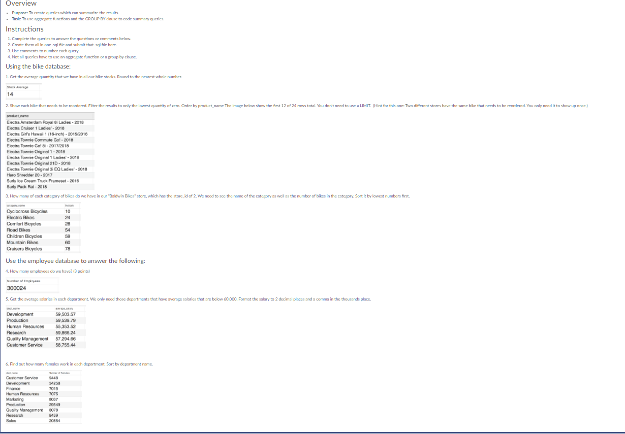 Solved Overview • Purpose: To create queries which can | Chegg.com