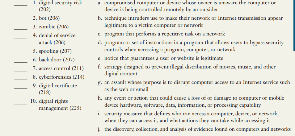Solved a. compromised computer or device whose owner is | Chegg.com