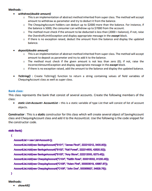 Solved Task: In a Visual Studio, create a new project (C\# | Chegg.com
