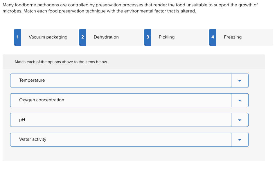 Solved Many foodborne pathogens are controlled by | Chegg.com