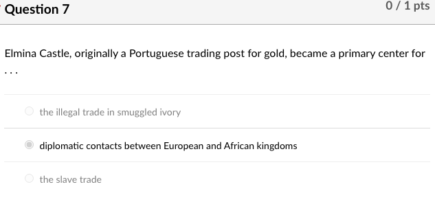 Solved Elmina Castle, originally a Portuguese trading post | Chegg.com