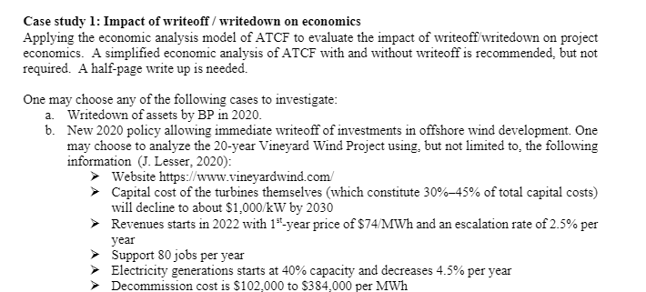 Solved Case study 1: Impact of writeoff/writedown on | Chegg.com