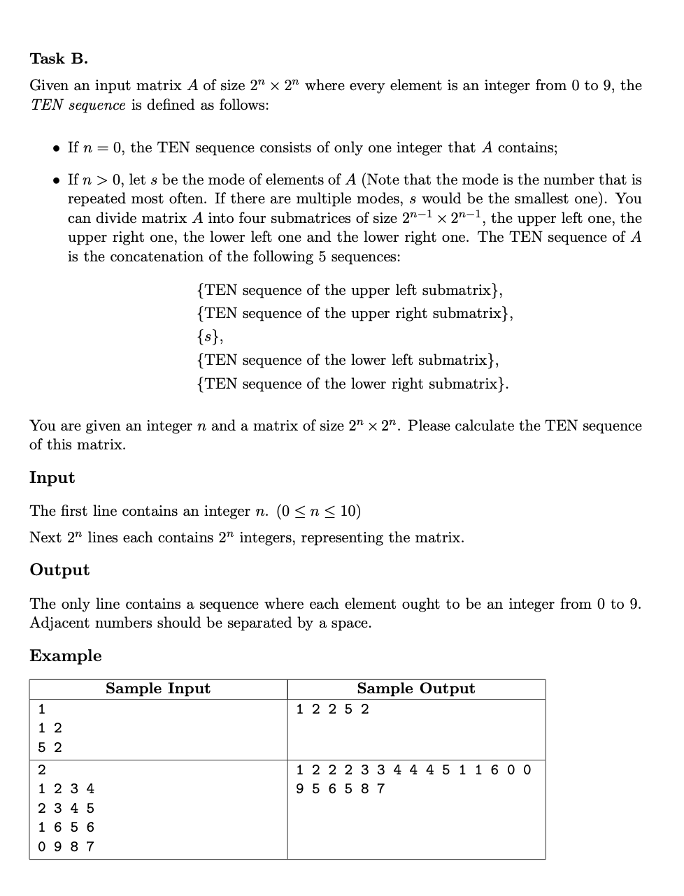 [Solved]: Required language is C++ Task B. Given an input m