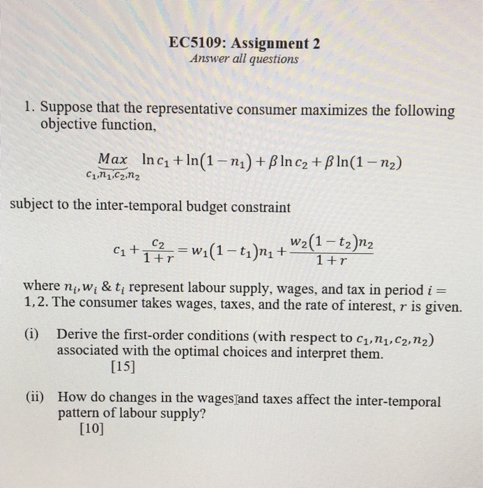 Solved 2. Consider a discrete two-period OLG model for a | Chegg.com