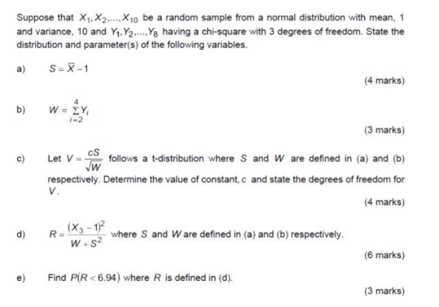 Solved Suppose that X1,X2…,X10 be a random sample from a | Chegg.com