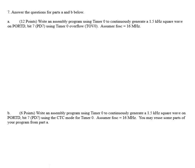 7. Answer the questions for parts a and b below. a. | Chegg.com