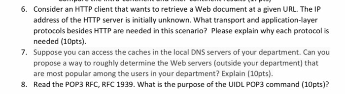 Solved 6. Consider an HTTP client that wants to retrieve a | Chegg.com