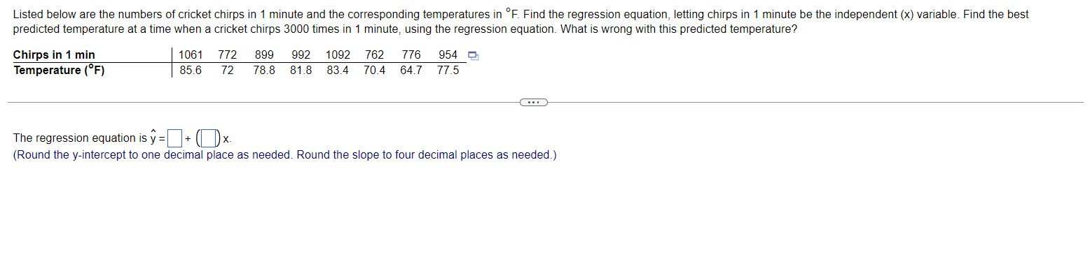 Solved The best predicted temperature at a time when a | Chegg.com