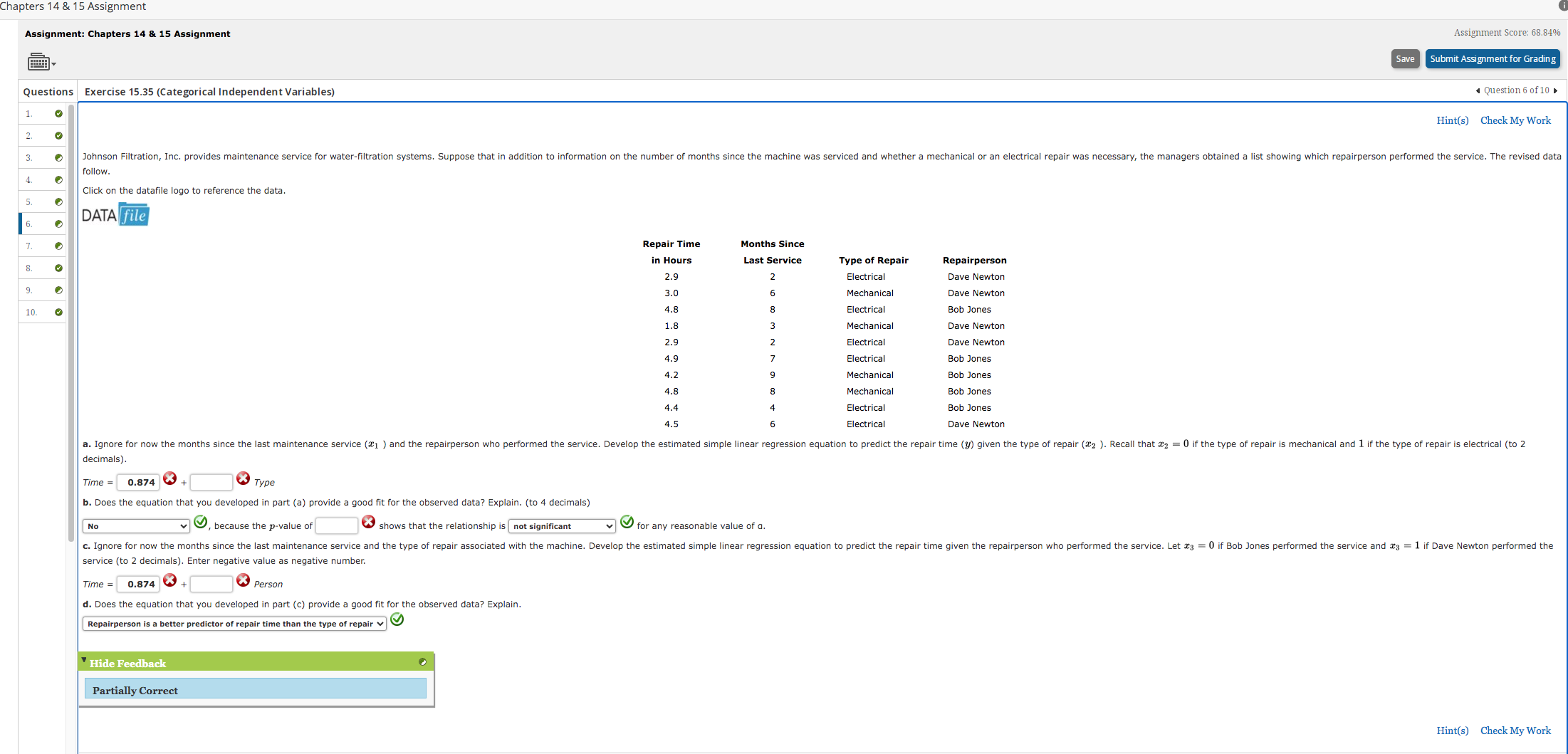 Solved Exercise 15.35 (Categorical Independent Variables) | Chegg.com