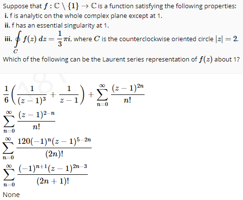 Solved Suppose that f:C\{1} → Cis a function satisfying the | Chegg.com