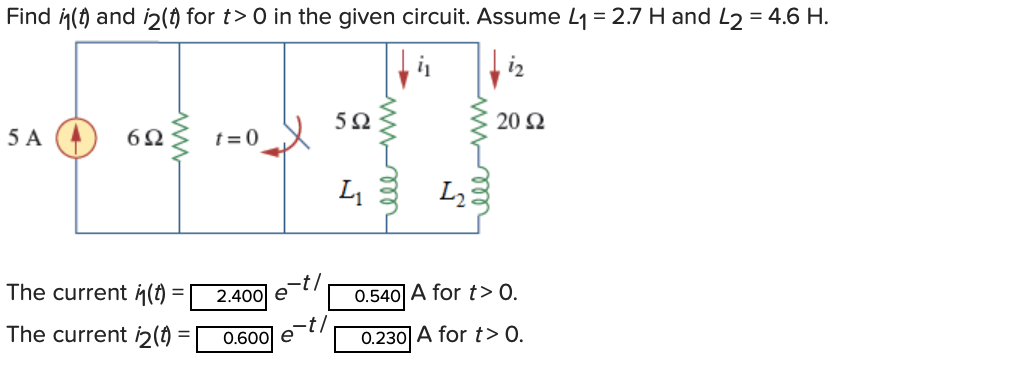 Solved Find if(0 and i2(1for t> 0 in the given circuit. | Chegg.com
