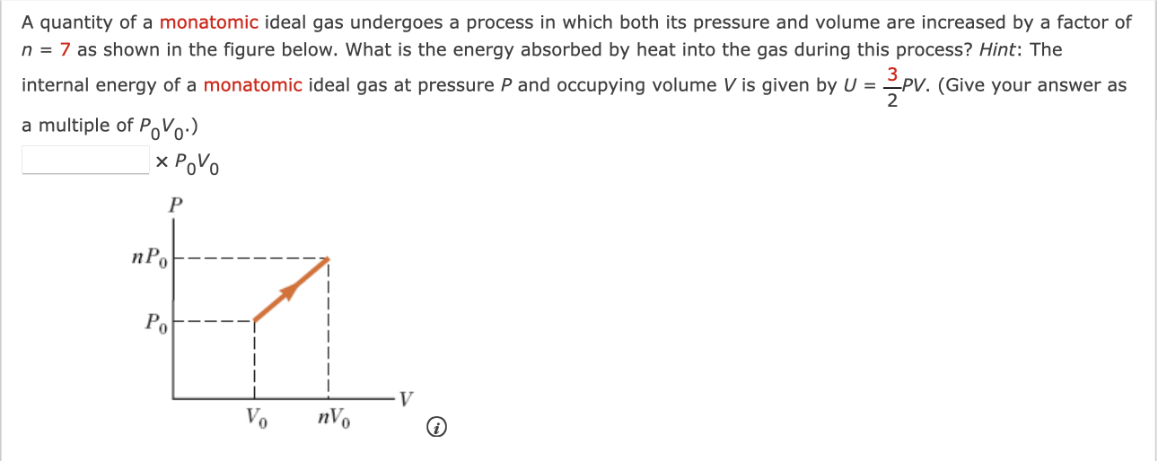 Solved A quantity of a monatomic ideal gas undergoes a | Chegg.com