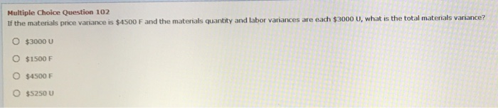 Solved Multiple Choice Question 96 The total variance is | Chegg.com