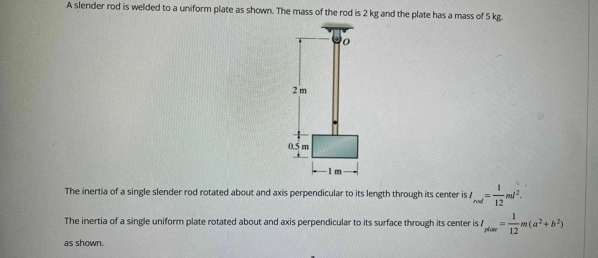 Solved Using the parallel axis theorem, determine the mass | Chegg.com