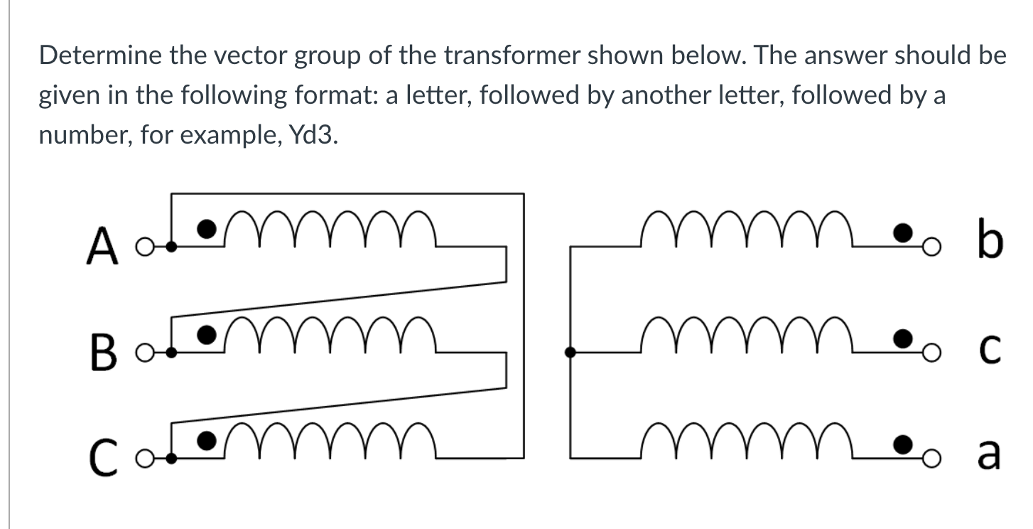 Solved Determine the vector group of the transformer shown | Chegg.com