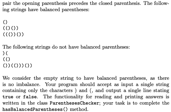 Solved Suppose you are given a string containing only the | Chegg.com